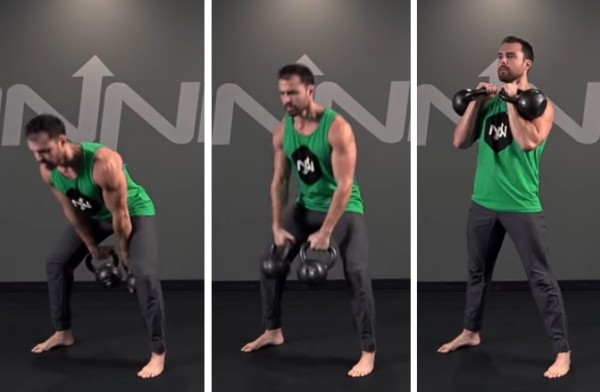 Two-Arm Kettlebell Clean Exercise • Bodybuilding Wizard
