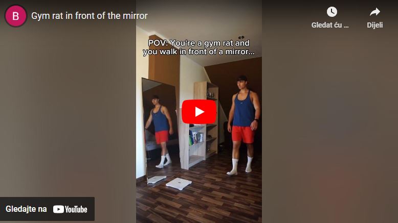 Gym rat in front of the mirror • Bodybuilding Wizard