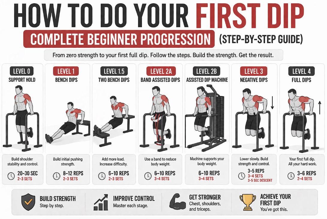 Can’t Do Dips Yet? 🔥 Step-by-Step Beginner Guide to Your First Dip